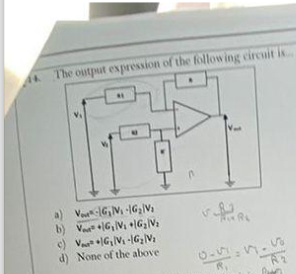 Solved The output expecsion of the following sircuit isa) | Chegg.com
