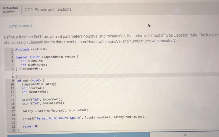 Solved CHALLENGE ACTIVITY 7.2.1: Structs and functions. Jump | Chegg.com