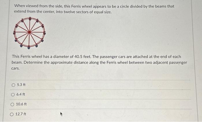 Solved When viewed from the side, this Ferris wheel appears | Chegg.com