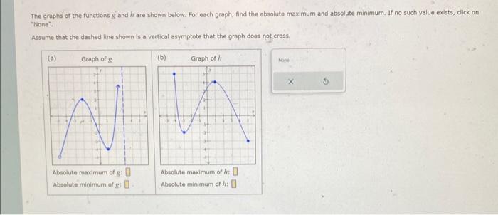 Solved The graphs of the functions g and h are shown below. | Chegg.com