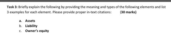 Solved Task 3: Briefly explain the following by providing | Chegg.com