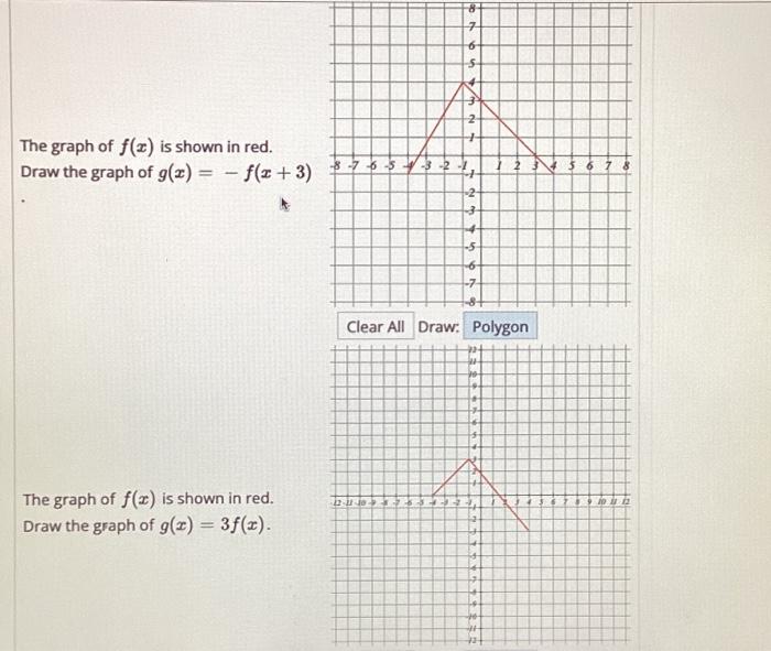 Solved The graph of f(x) is shown in red. Draw the graph of | Chegg.com