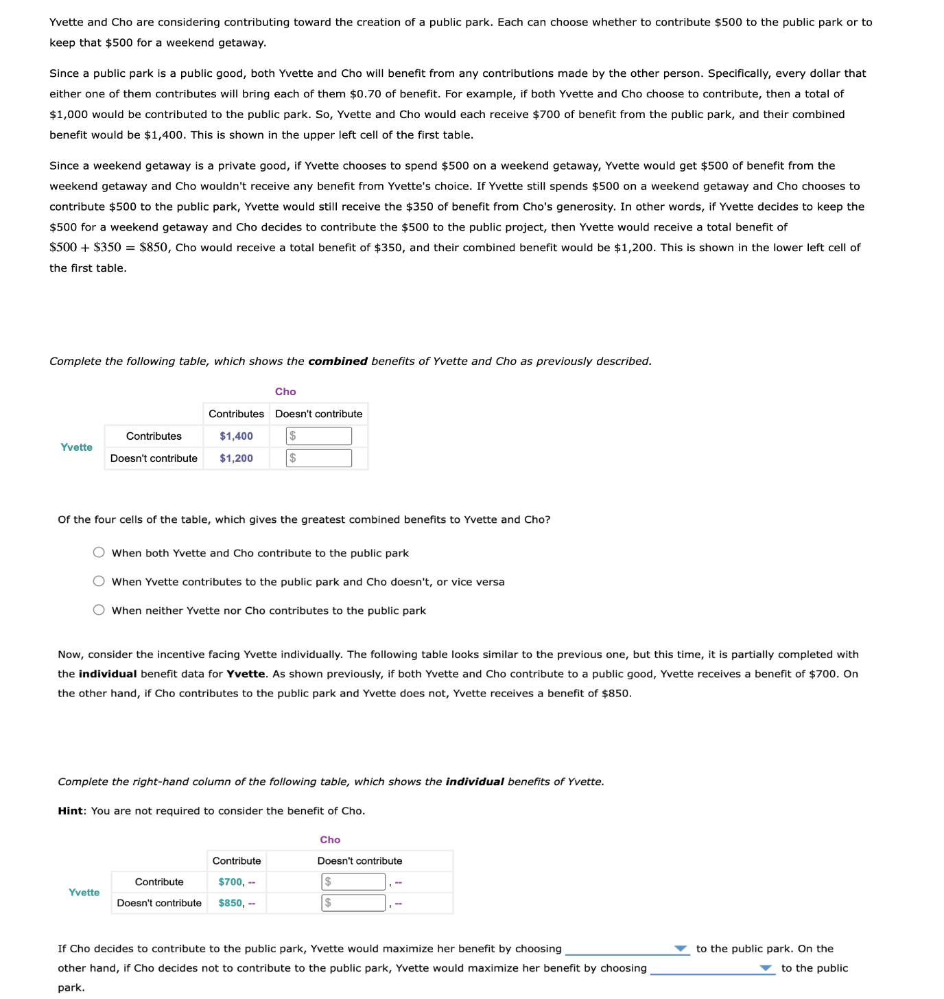Solved Yvette and Cho are considering contributing toward | Chegg.com