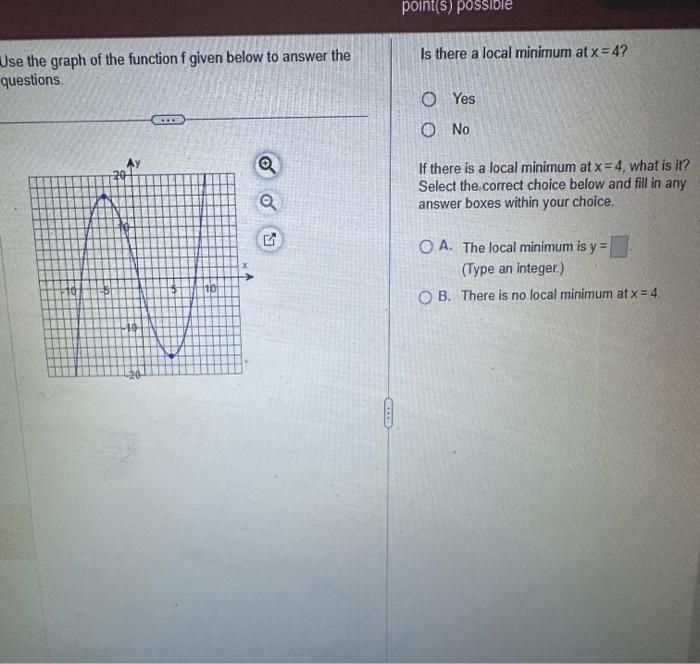 Solved Use the graph of the function f given below to answer | Chegg.com