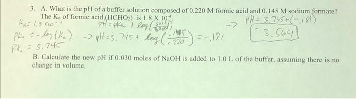 Solved 3. A. What is the pH of a buffer solution composed of | Chegg.com