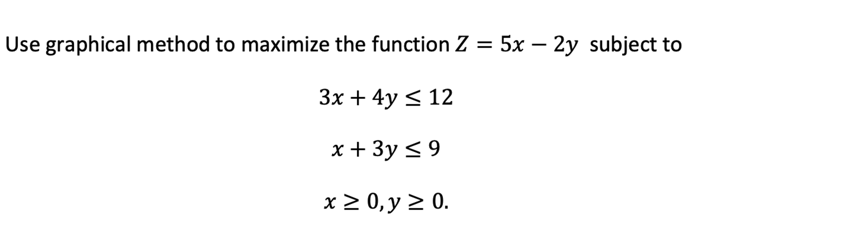 Solved Use graphical method to ﻿maximize the function | Chegg.com