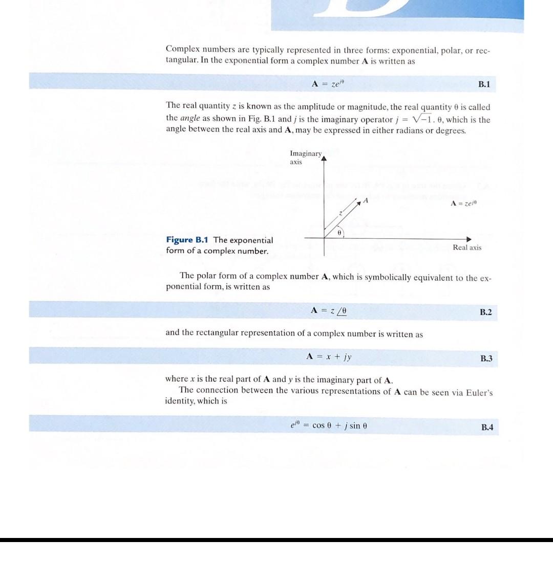 Complex numbers are typically represented in three | Chegg.com