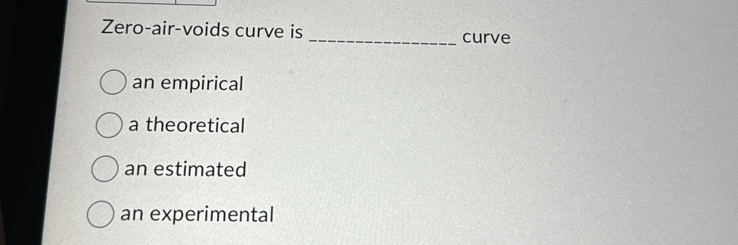 Solved Zero-air-voids curve iscurvean empiricala | Chegg.com