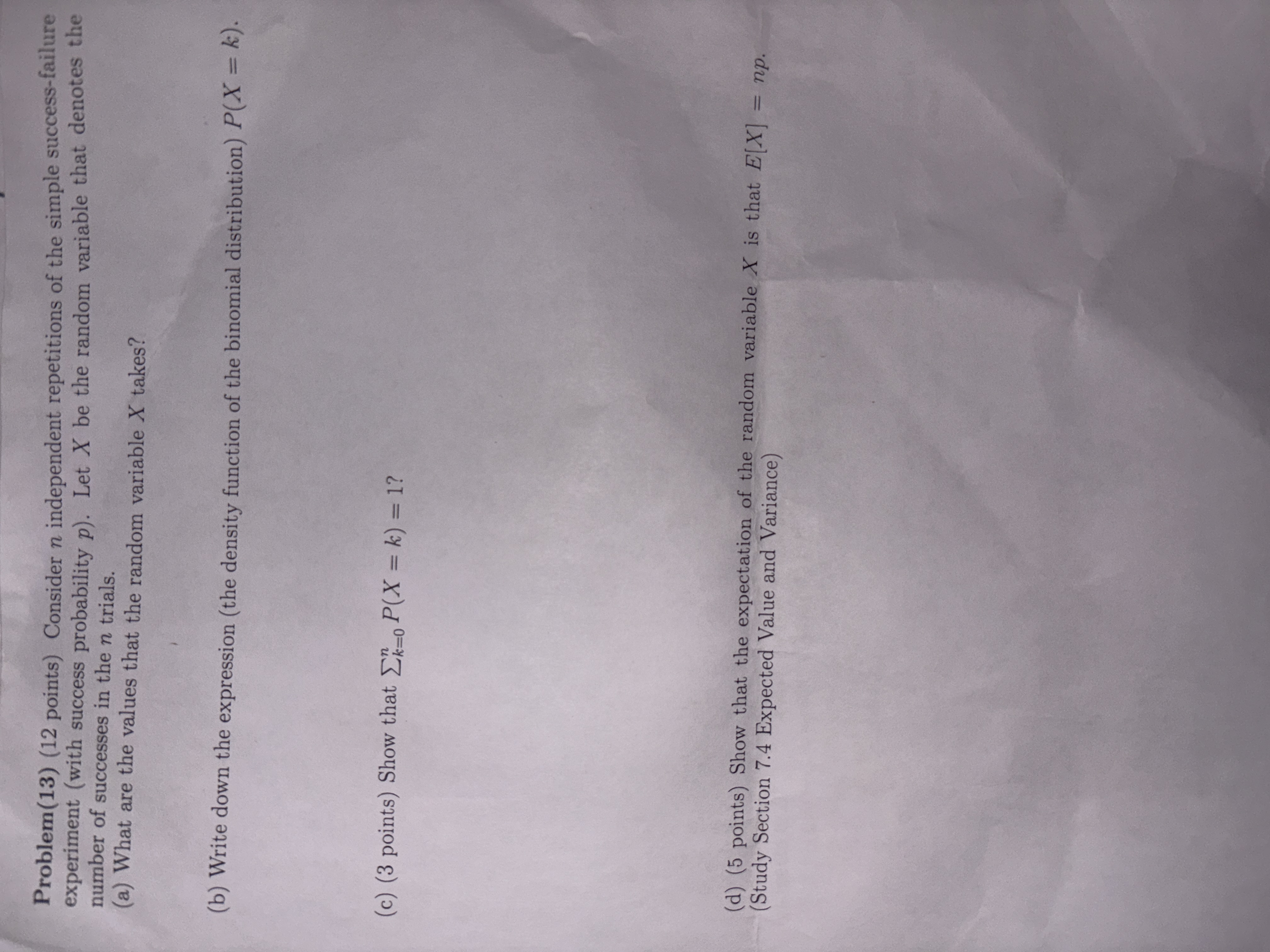 Solved Problem (13) (12 ﻿points) ﻿Consider n ﻿independent | Chegg.com