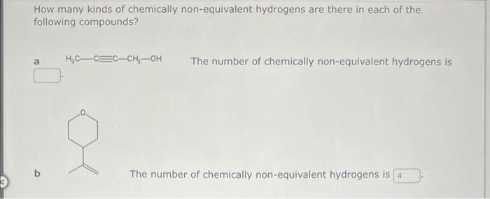 Solved How many kinds of chemically non-equivalent hydrogens | Chegg.com