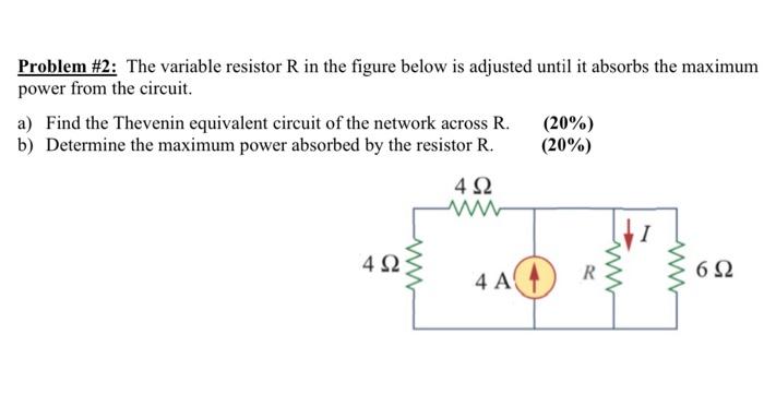 Solved Problem #2: The variable resistor R in the figure | Chegg.com