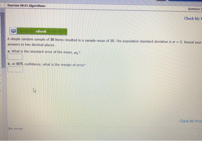 Solved Exercise 03.01 Algorithmic Question 1 Check My eBook | Chegg.com