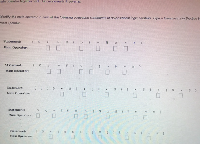 Solved main operator together with the components it | Chegg.com