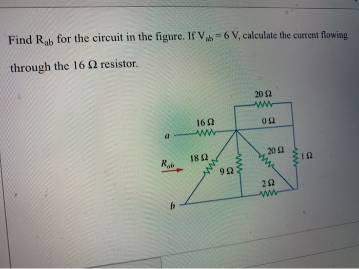 Solved Find Rab for the circuit in the figure. If Vab = 6 V, | Chegg.com