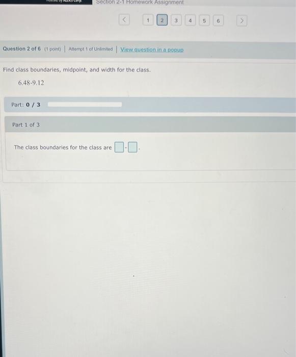 Solved Find class boundaries, midpoint, and width for the | Chegg.com