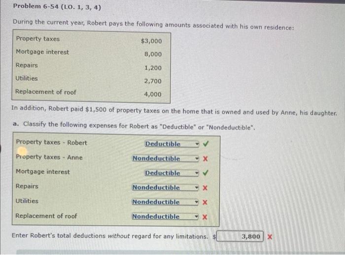 Solved Part A , what is roberts total deductions eitbout | Chegg.com