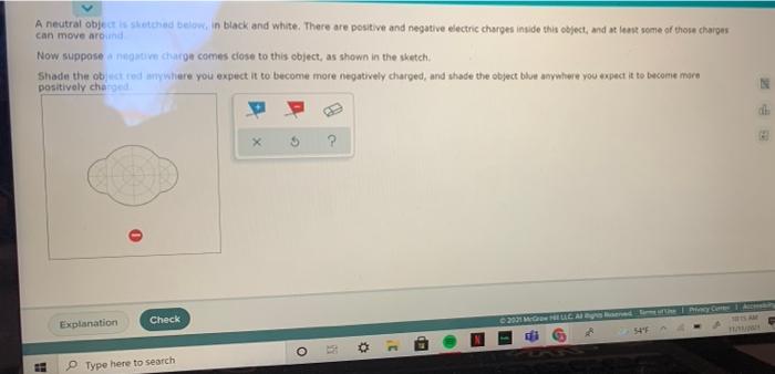 Solved A neutral object is sketched below. in black and | Chegg.com