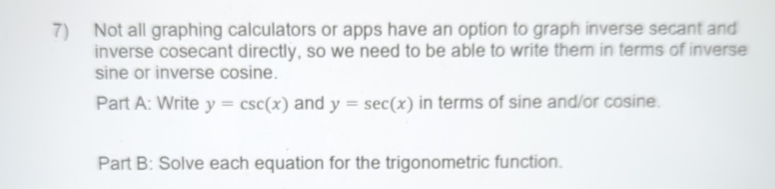 Solved Not all graphing calculators or apps have an option | Chegg.com