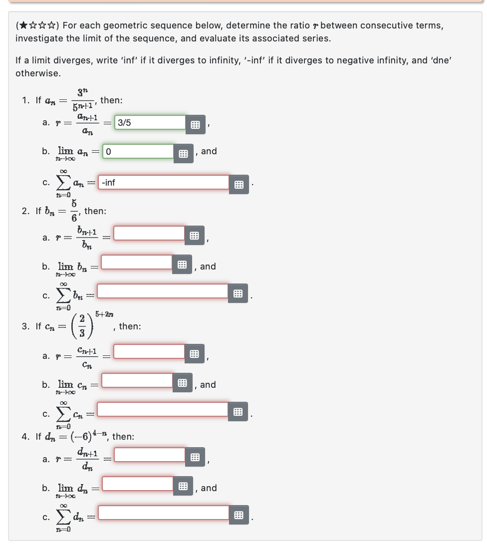 Solved ( ***↶∼∼ ) ﻿For each geometric sequence below, | Chegg.com