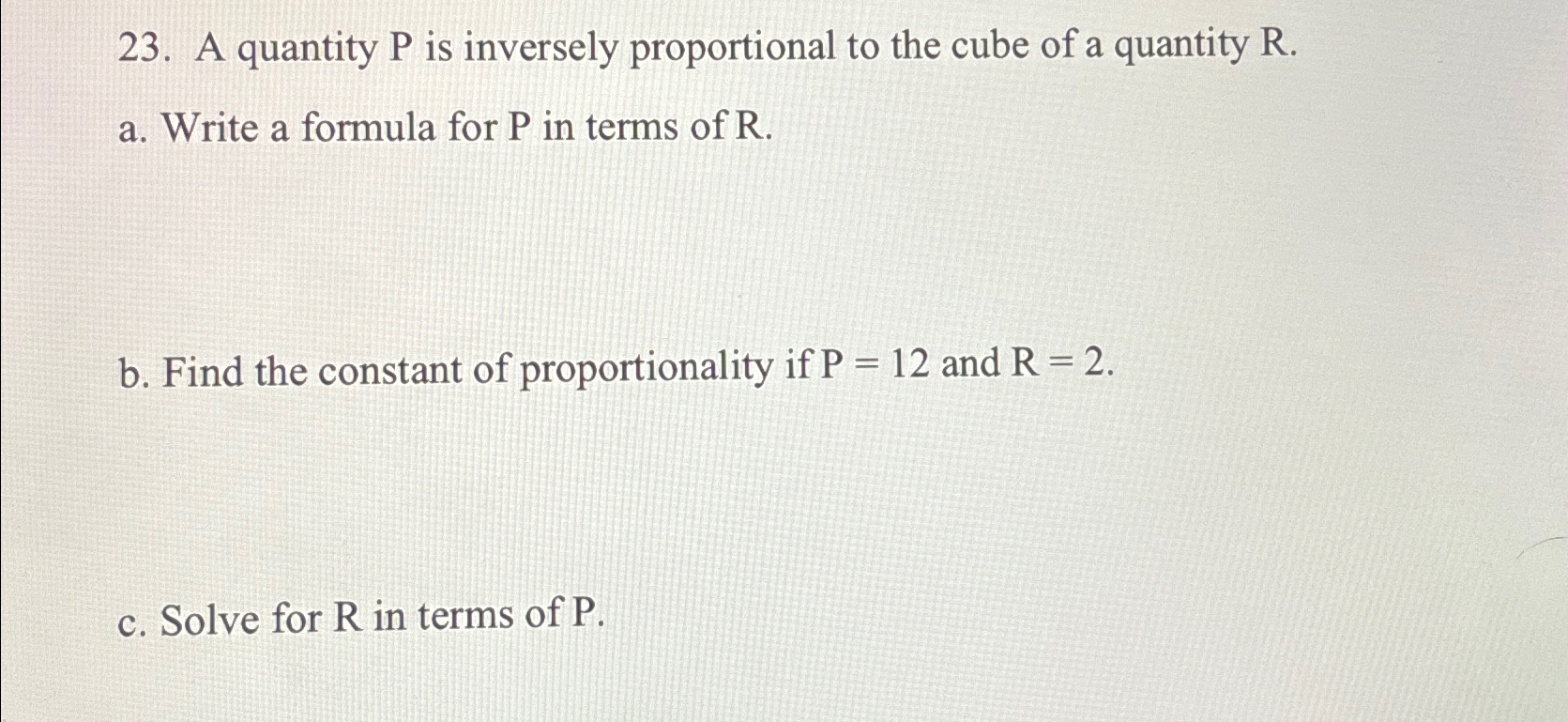 Solved A quantity P ﻿is inversely proportional to the cube | Chegg.com