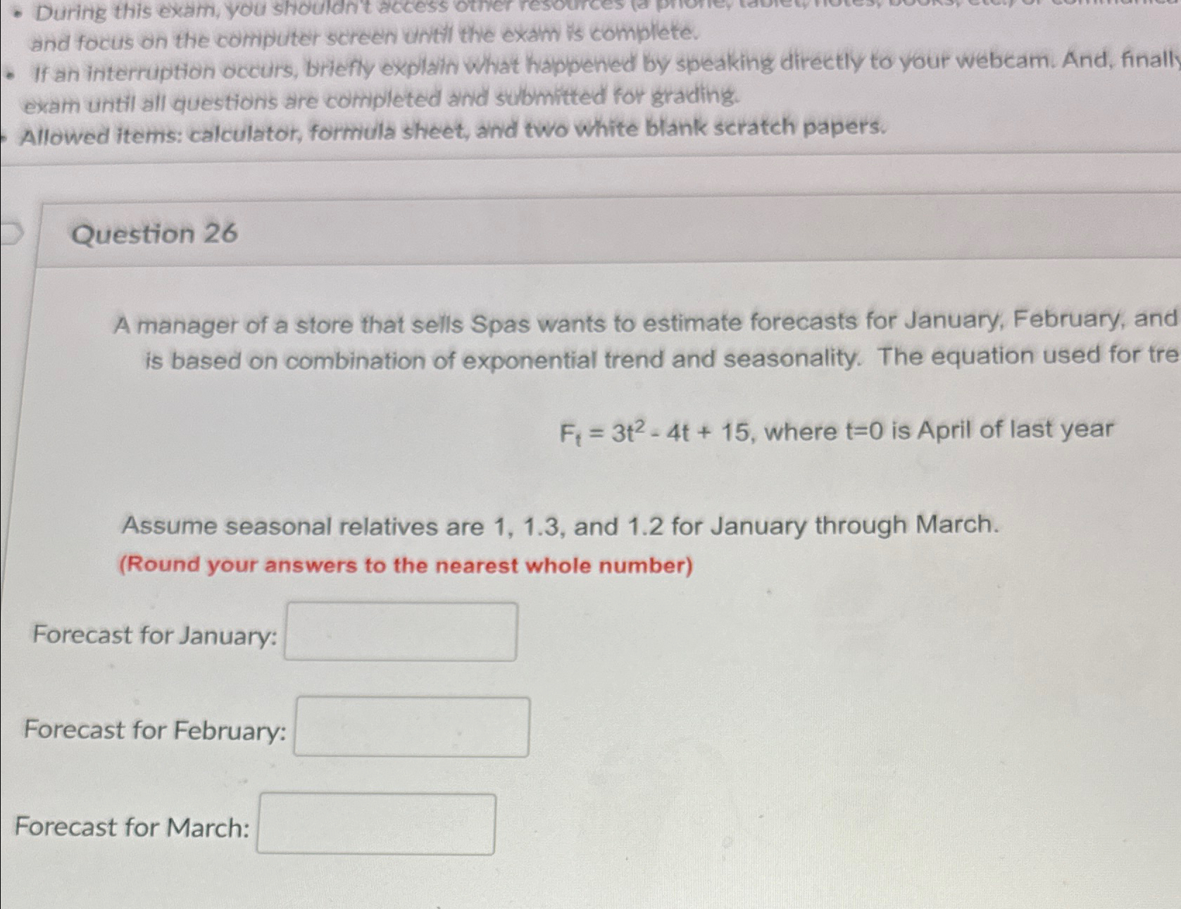 Solved and focus on the computer screen until the exalm is | Chegg.com