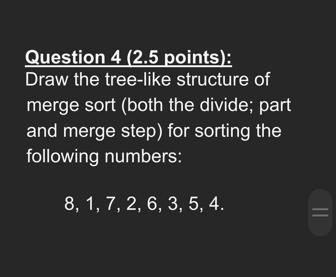 Solved Question 4 (2.5 points): Draw the tree-like structure | Chegg.com