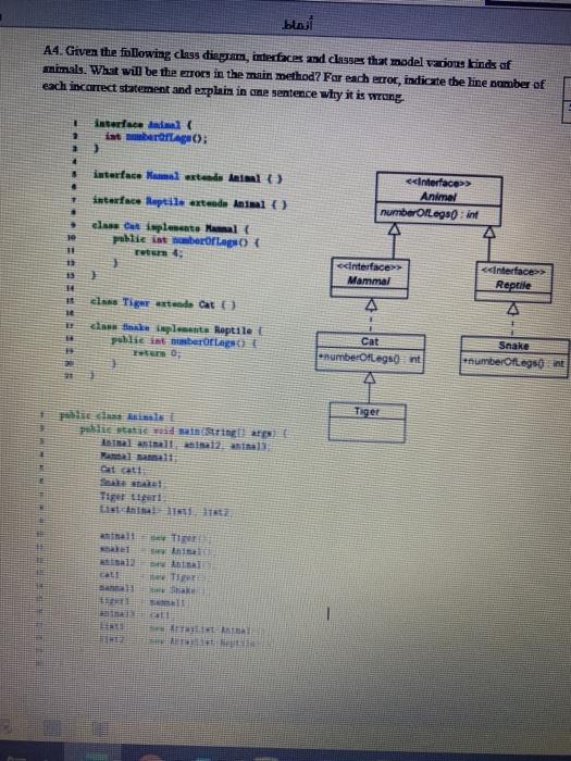 Solved أنماط A4. Given the following class diagram, | Chegg.com