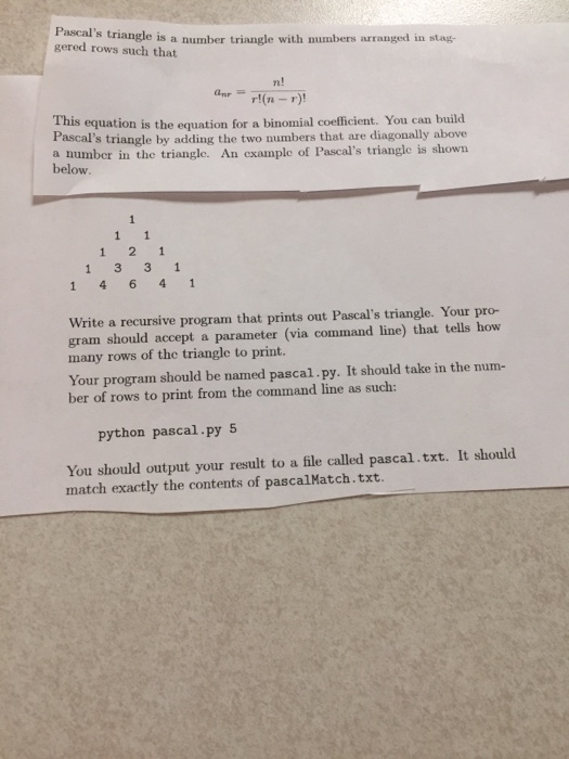 Solved Pascal's triangle is a number triangle with numbers | Chegg.com