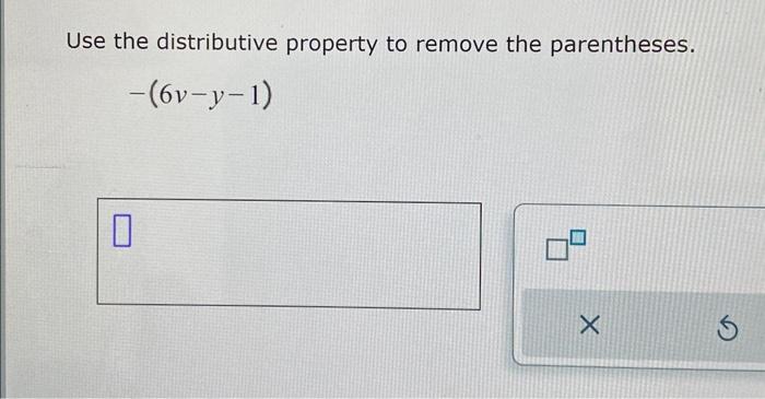 Solved Use the distributive property to remove the | Chegg.com