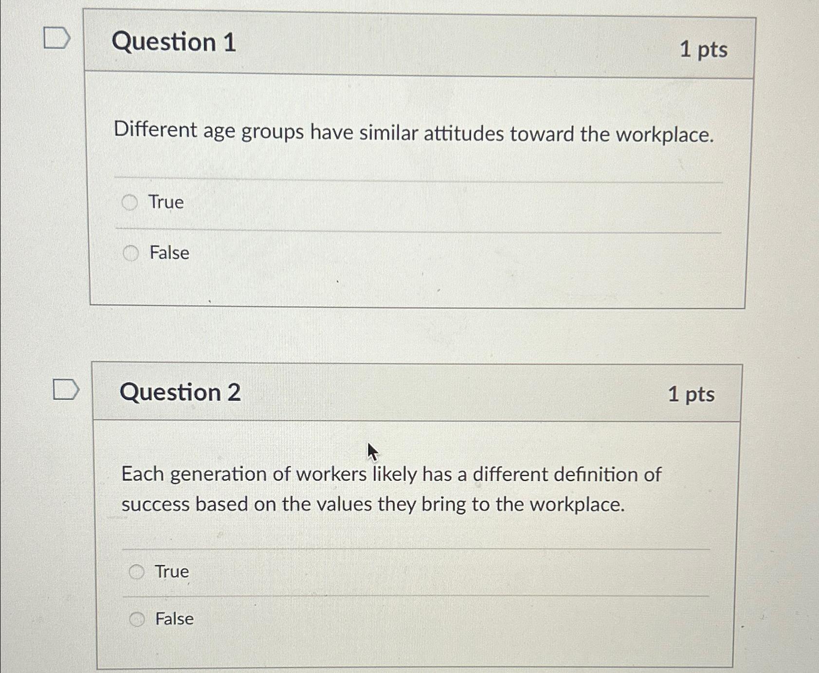 Solved Question 11ptsDifferent age groups have similar | Chegg.com