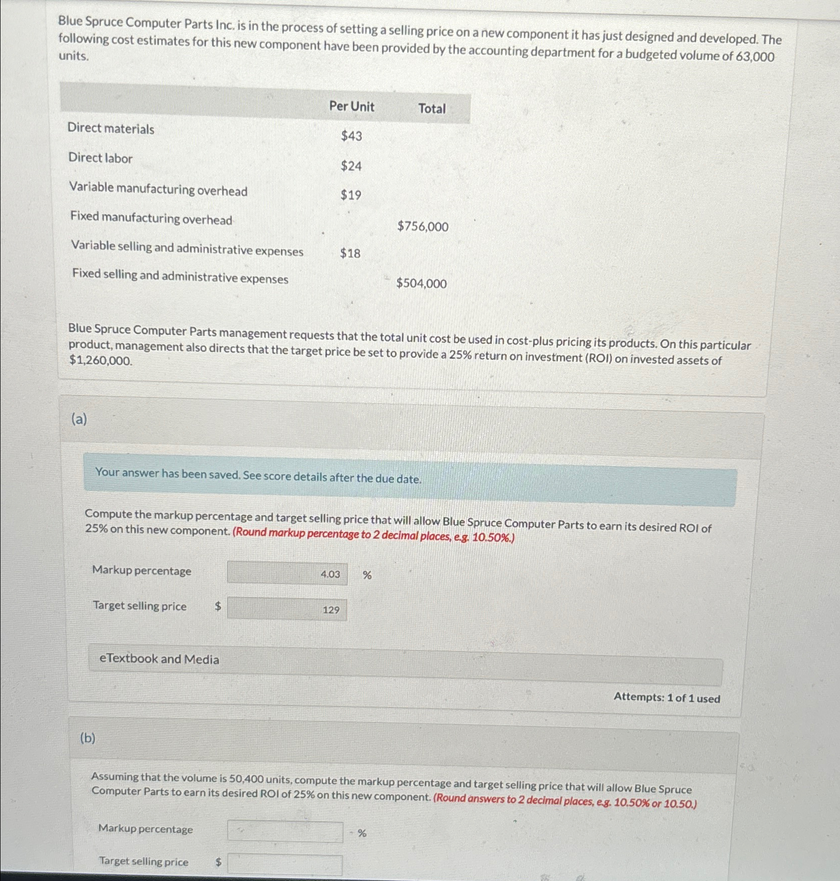 Solved I NEED PART B PLEASEE Blue Spruce Computer Parts Inc. | Chegg.com