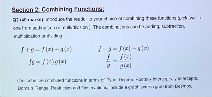 Solved Section 2 Combining Functions Q2 40 Marks