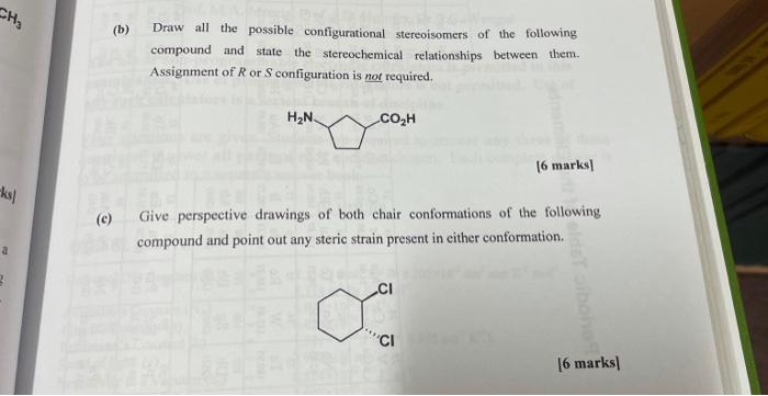 Solved CH₂ (b) Draw all the possible configurational | Chegg.com