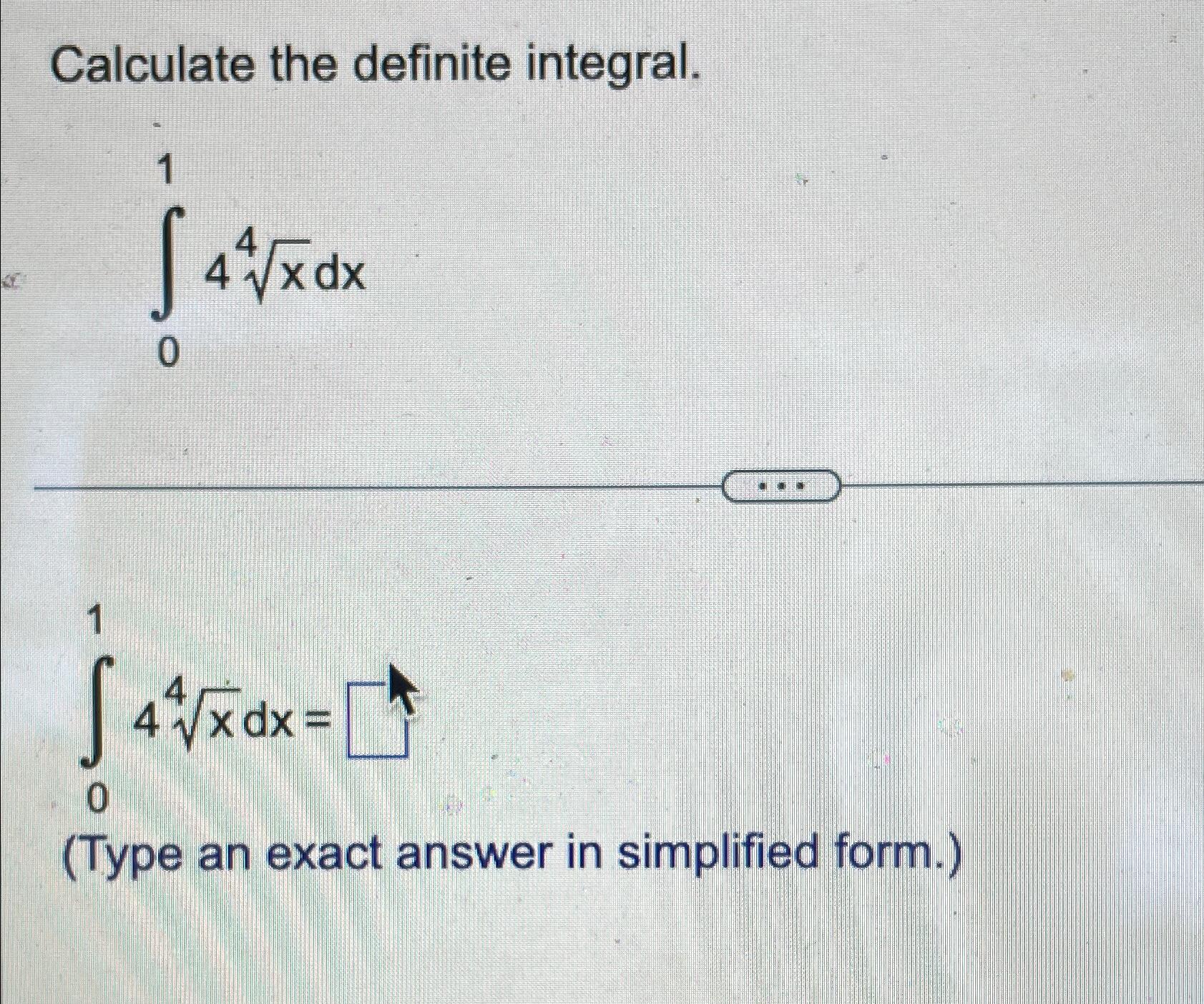 Solved Calculate the definite | Chegg.com