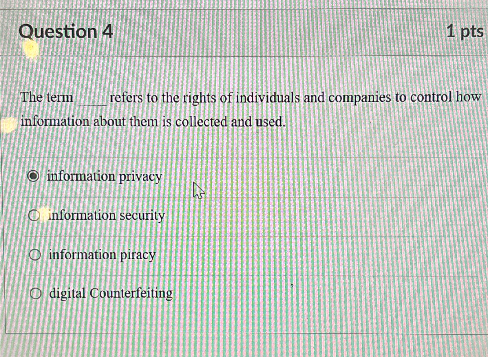 Solved Question 41ptsThe term q, ﻿refers to the rights of | Chegg.com