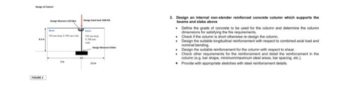 Solved 3. Design an internal non-slender reinforced concrete | Chegg.com