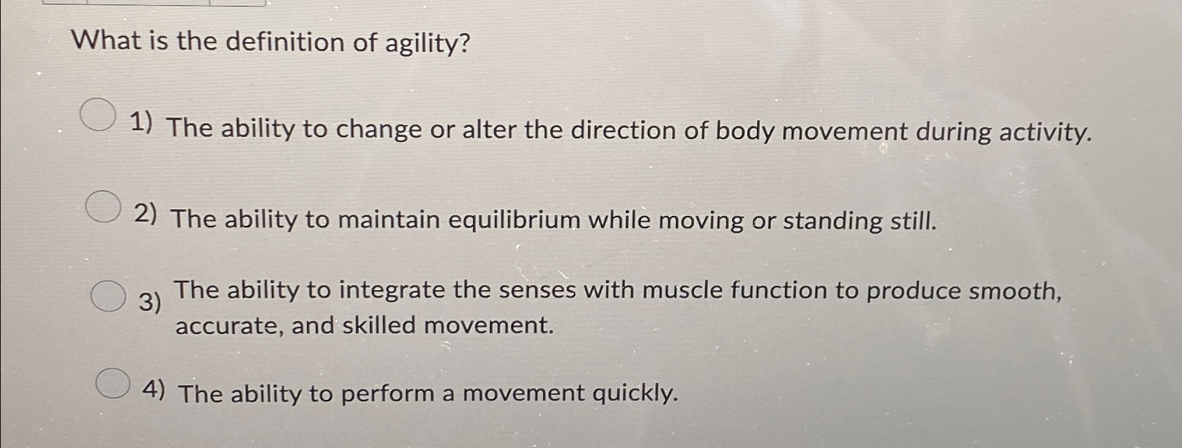 Solved What is the definition of agility?The ability to | Chegg.com