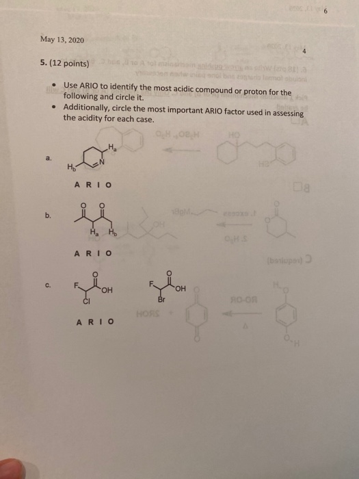 Solved May 13, 2020 5.(12 points) Use ARIO to identify the | Chegg.com
