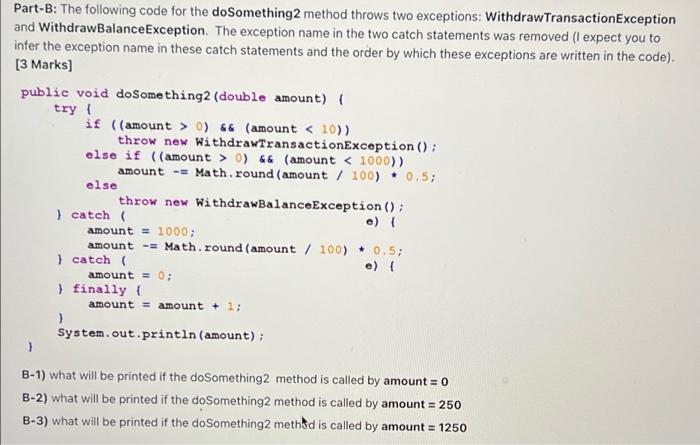 Solved The following hierarchy of exceptions has been | Chegg.com