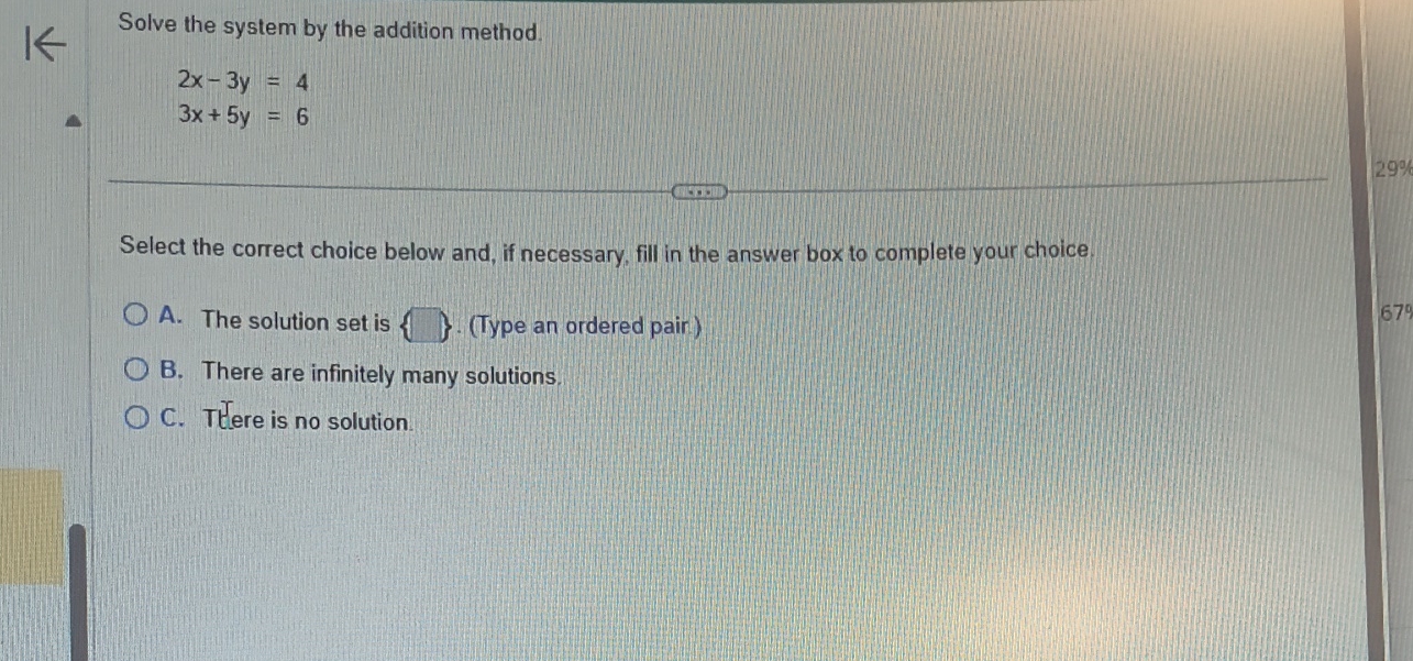 Solved Solve the system by the addition | Chegg.com