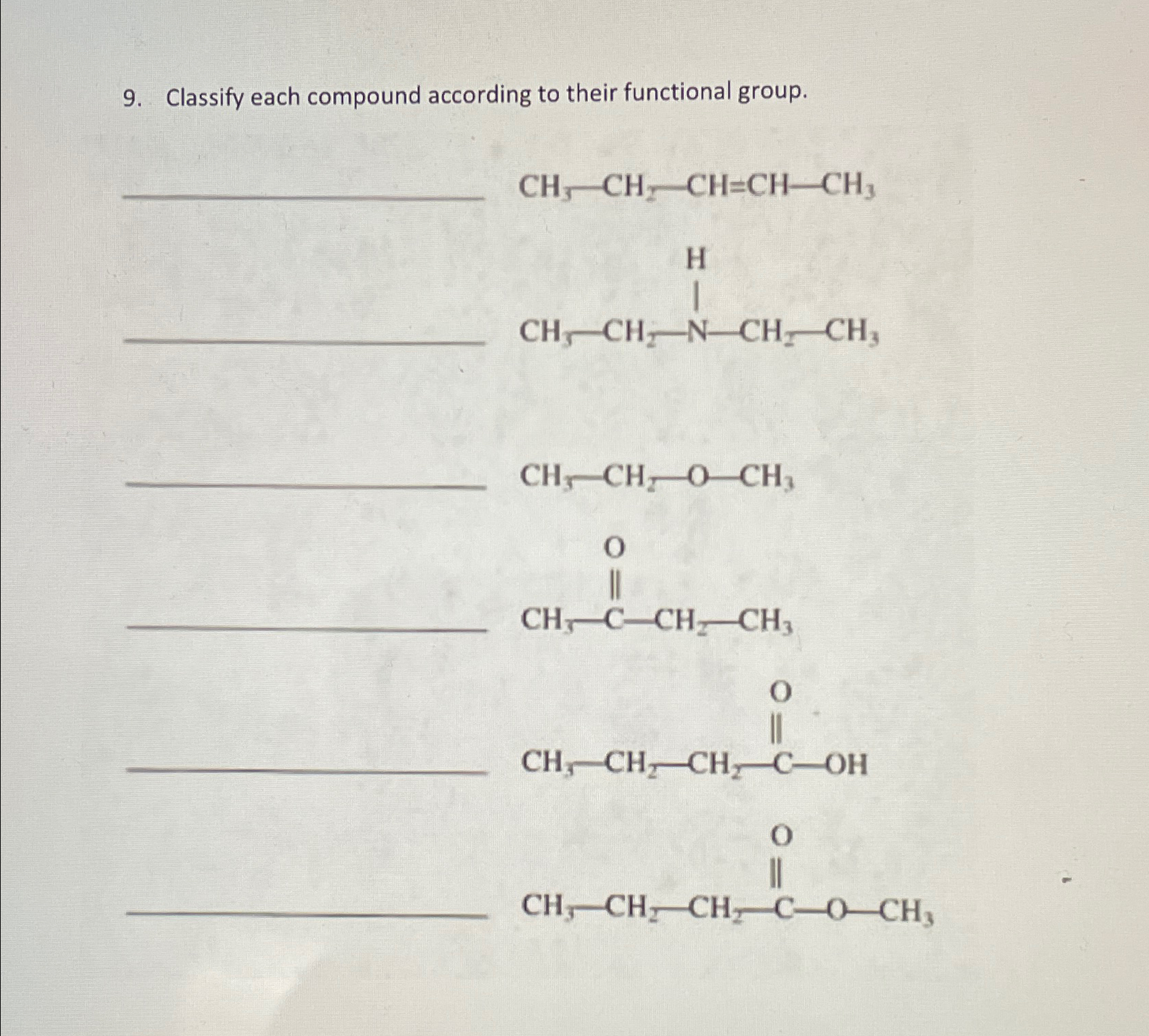 Solved Classify each compound according to their functional | Chegg.com