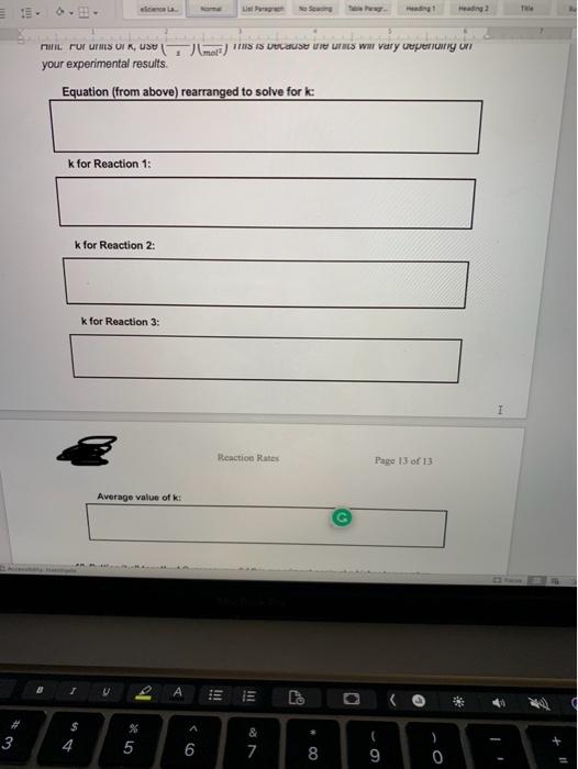 b. Include the data from Reaction 1(10 mL undiluted | Chegg.com