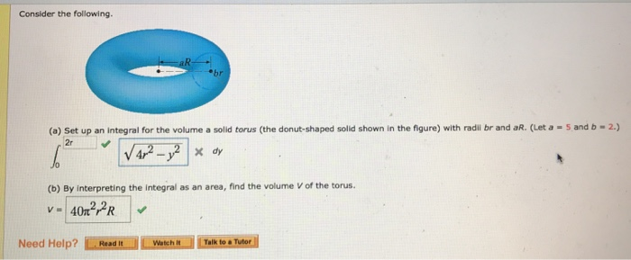 Solved Consider the following (0) Set up an integral for the | Chegg.com