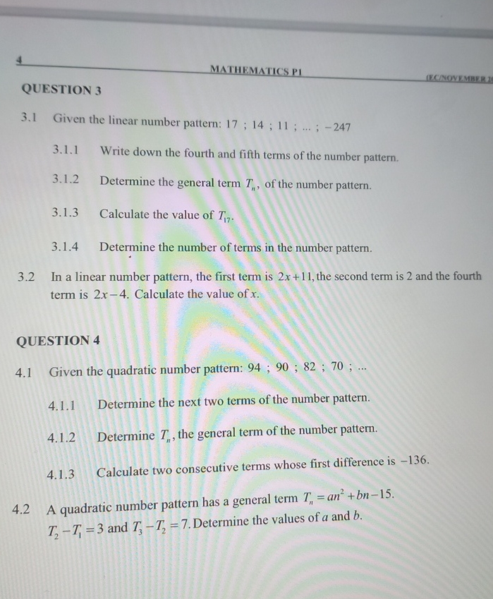Solved 4MATHEMATICS PI(ECNOYY.MBER2QUESTION 33.1 ﻿Given the | Chegg.com