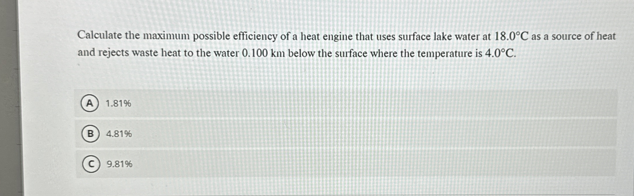 Solved Calculate the maximum possible efficiency of a heat | Chegg.com