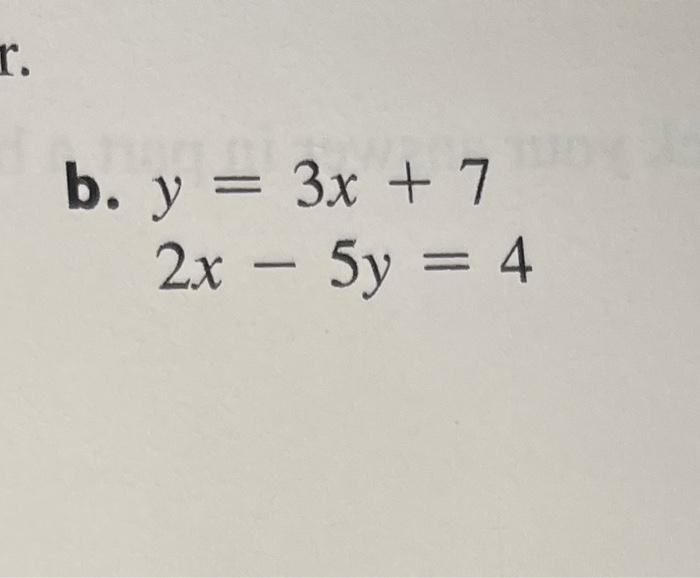 Solved 1. Solve the following systems algebraically using | Chegg.com