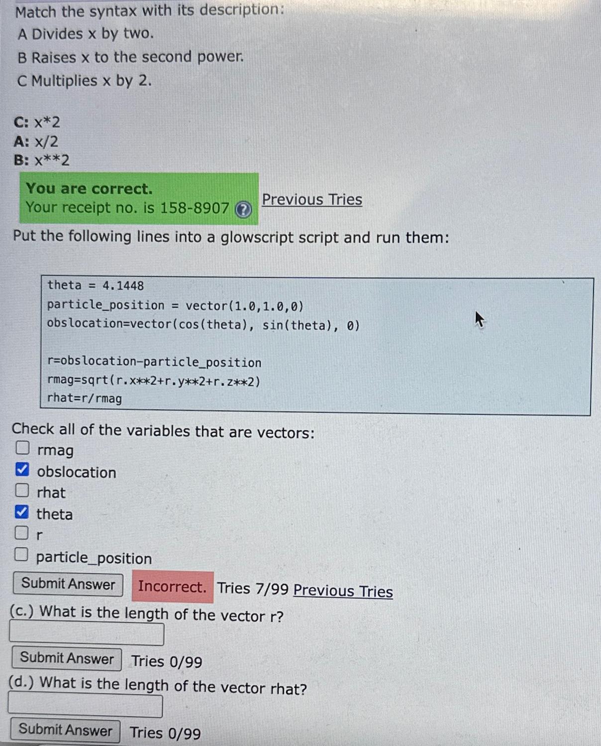 Solved Match the syntax with its description:A Divides x ﻿by | Chegg.com