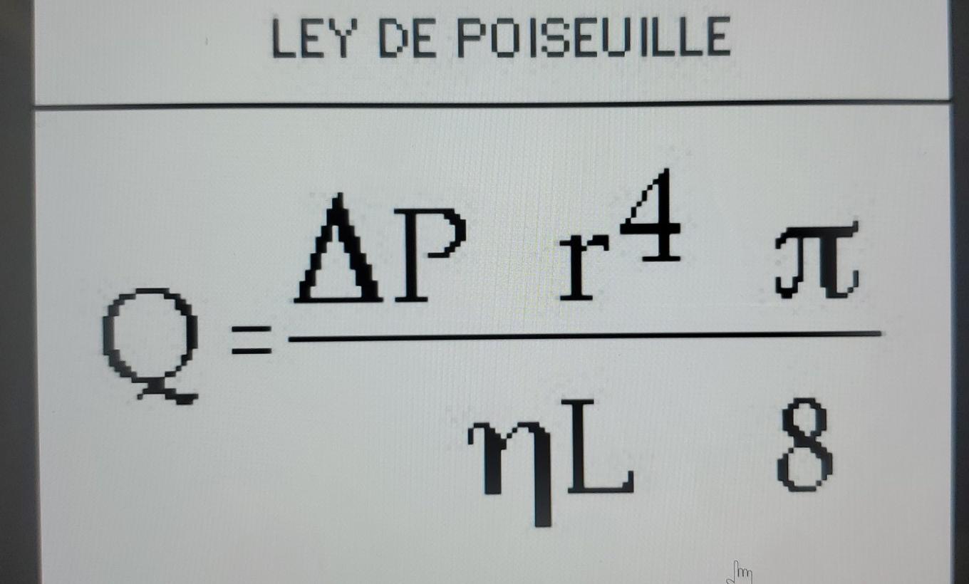 Solved LEY DE POISEUILLE ΔΡ 14 π TL 8 m Navier-Stokes | Chegg.com