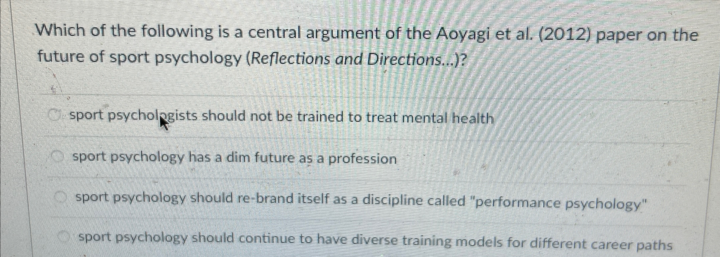 Solved Which of the following is a central argument of the | Chegg.com