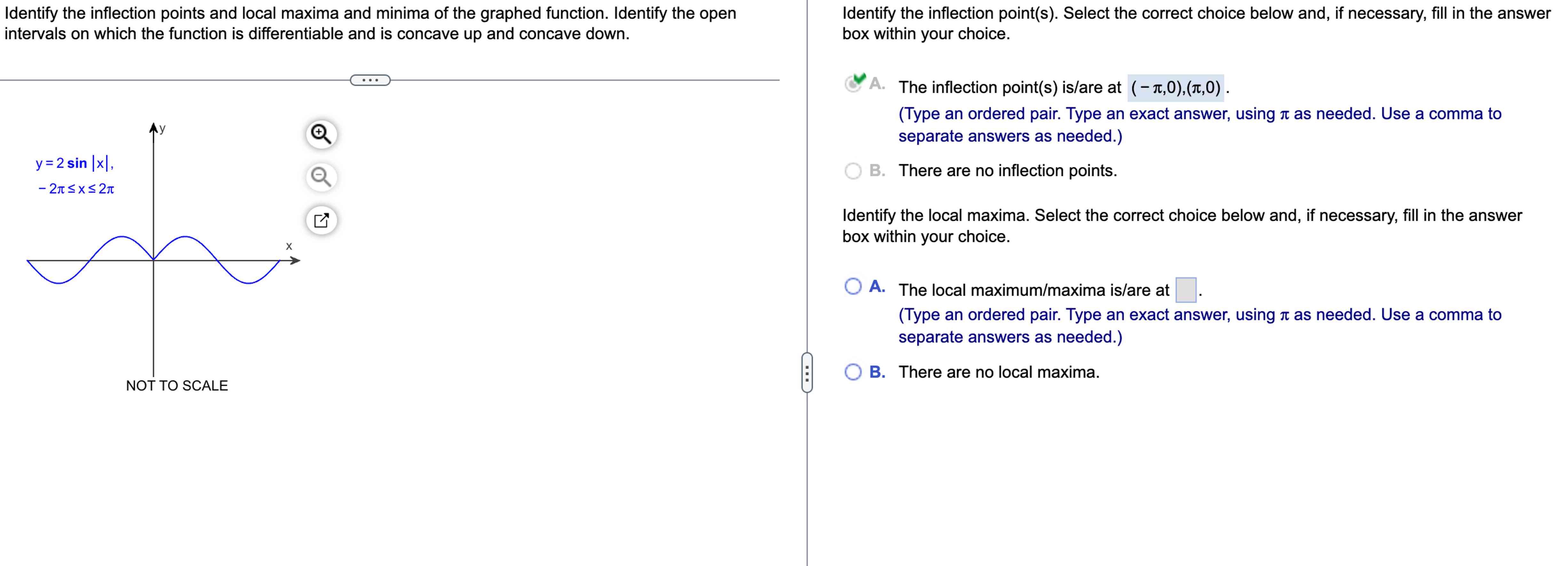 Solved Identify the inflection points and local maxima and | Chegg.com